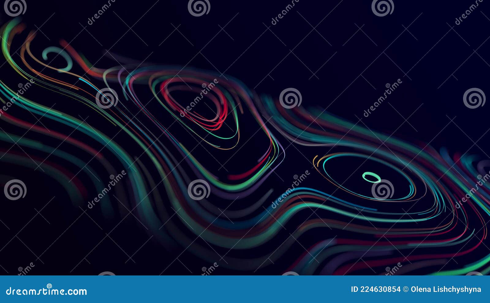 Abstract Digital Background of Moving Particles. Information Space Flow ...