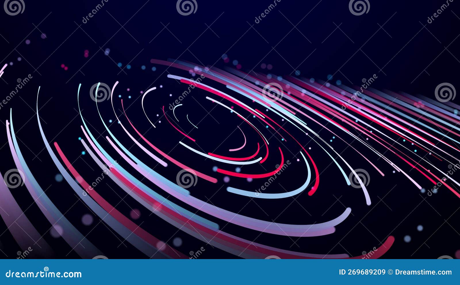 Abstract Digital Background of Moving Particles. Information Space Flow ...