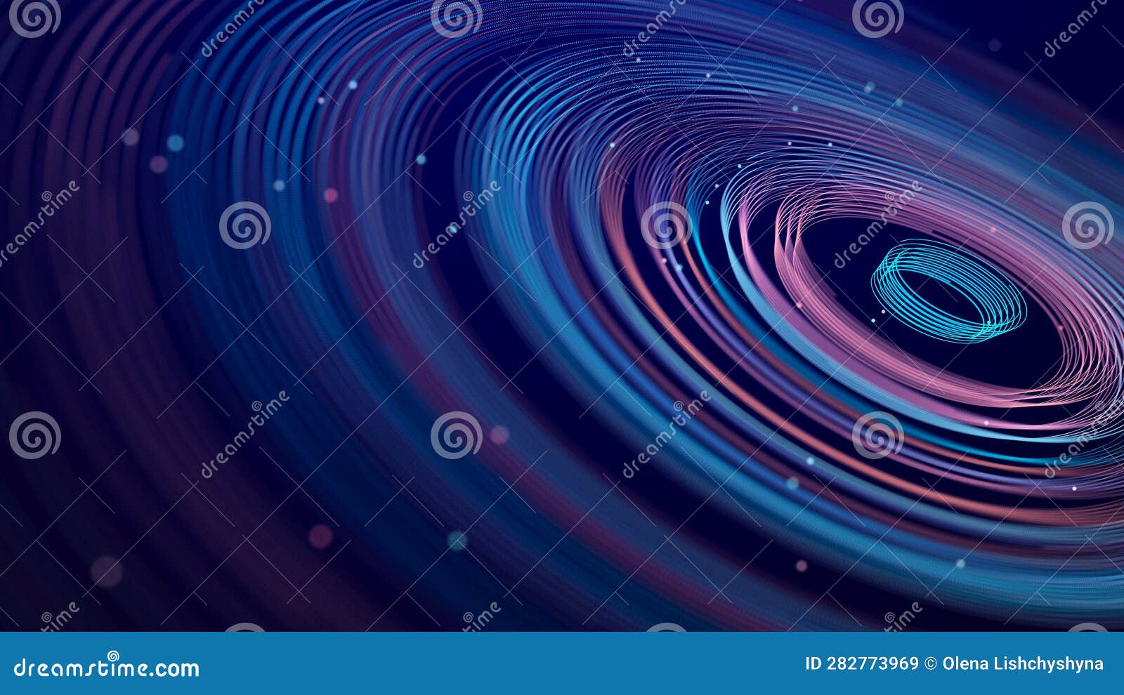 Abstract Digital Background of Moving Particles. Information Space Flow ...