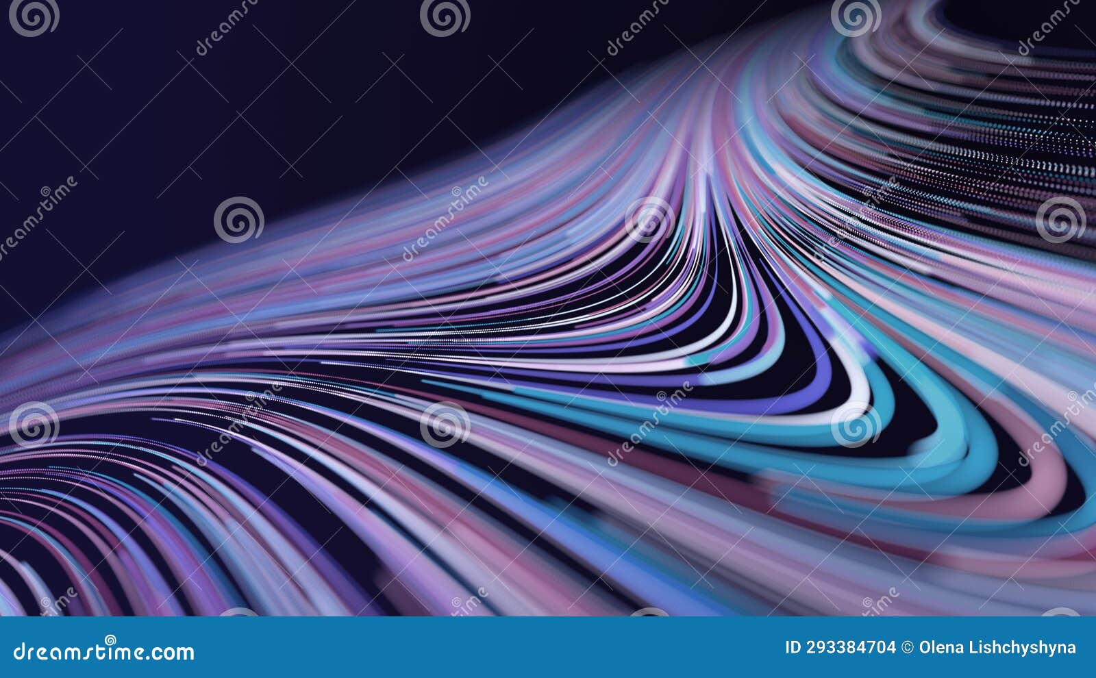 Abstract Digital Background of Moving Particles. Information Space Flow ...