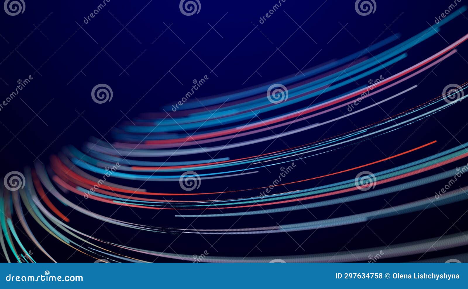 Abstract Digital Background of Moving Particles. Information Space Flow ...