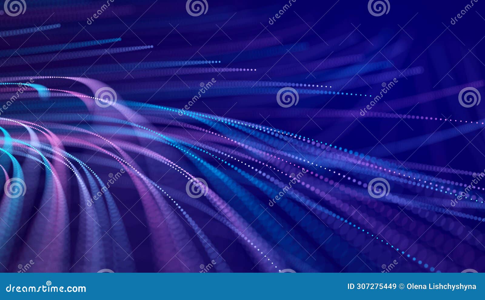 Abstract Digital Background of Moving Particles. Information Space Flow ...