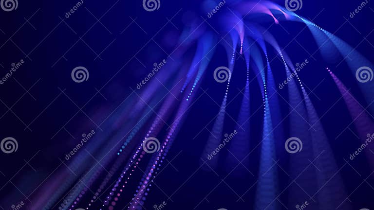 Abstract Digital Background of Moving Particles. Information Space Flow ...