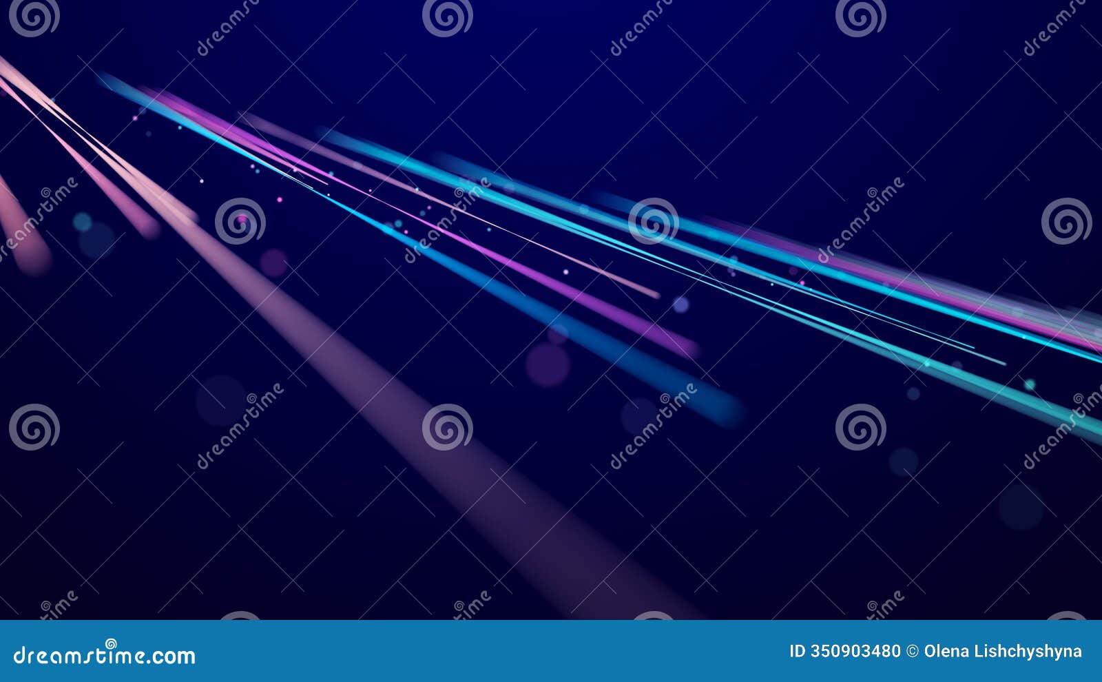 Abstract Digital Background of Moving Particles. Information Space Flow ...