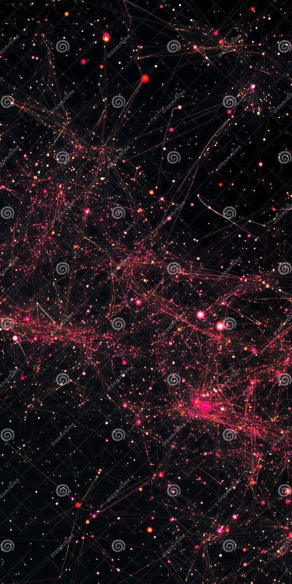 Abstract Digital Background of Network Data Points in Vibrant Colors ...