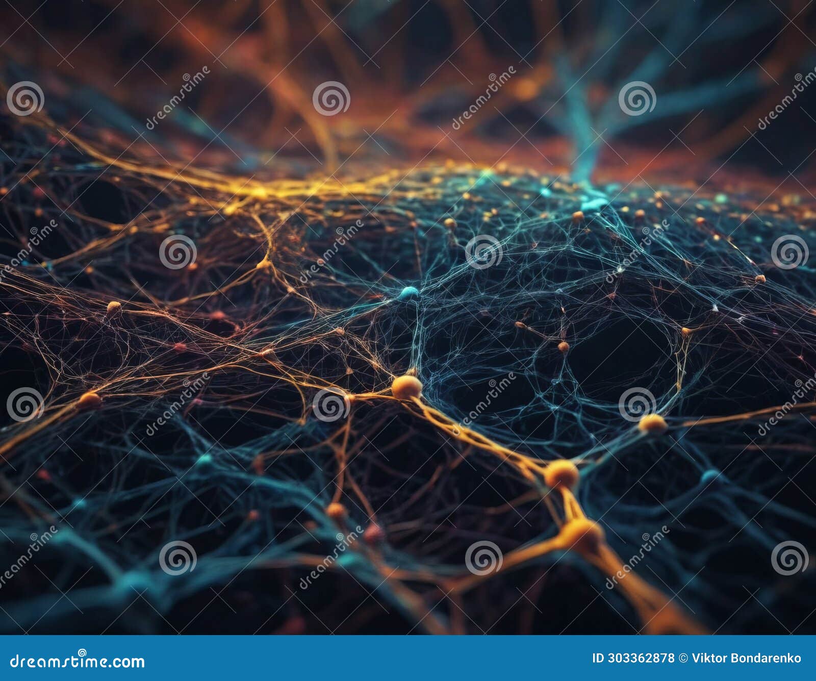 Abstract Digital Background of Neural Networks Stock Photo - Image of ...