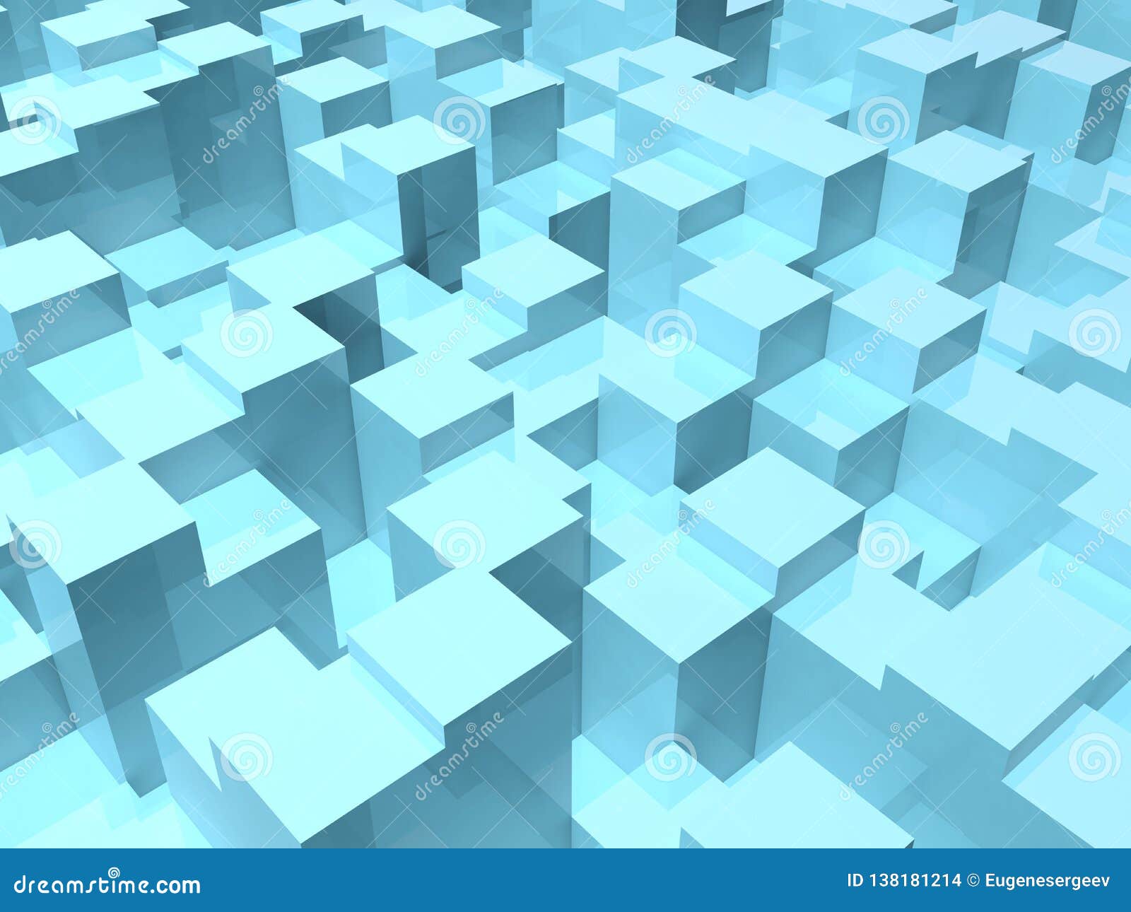Abstract Digital Background with Random 3d Boxes Stock Illustration ...