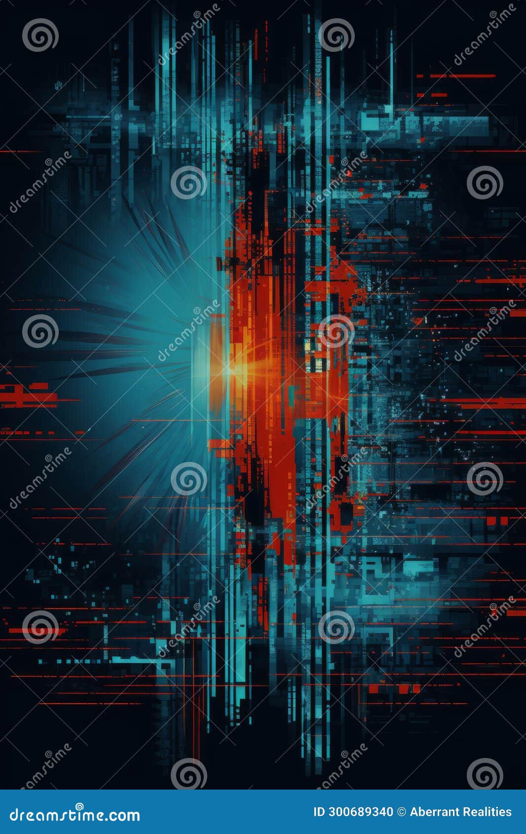 An Abstract Digital Background with Red and Blue Lights Stock ...