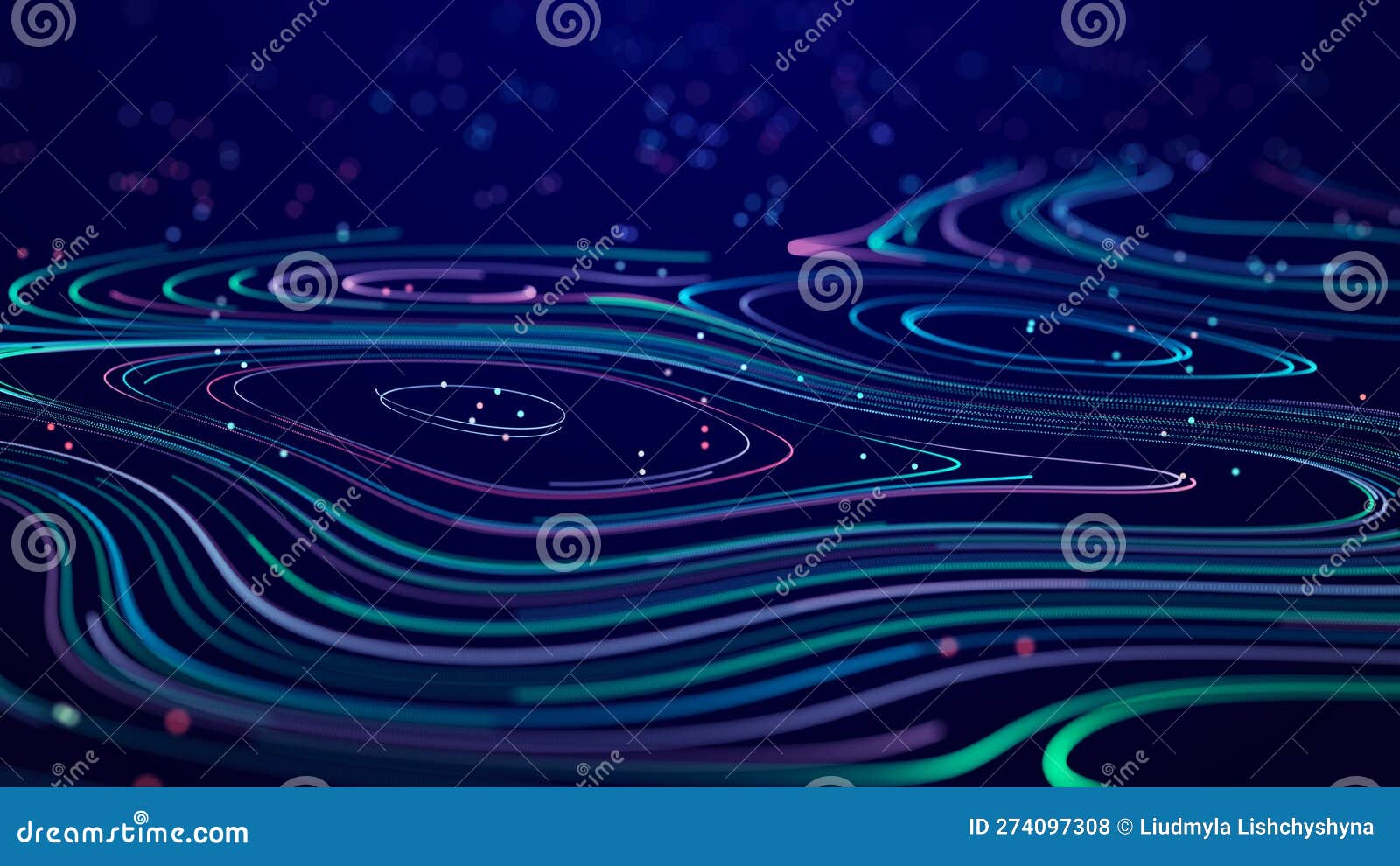 Abstract Digital Background from Rounded Colored Lines. Information ...