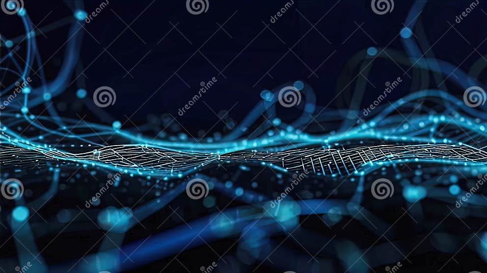 Abstract Digital Background with Smooth Lines and Particles, Ideal for ...