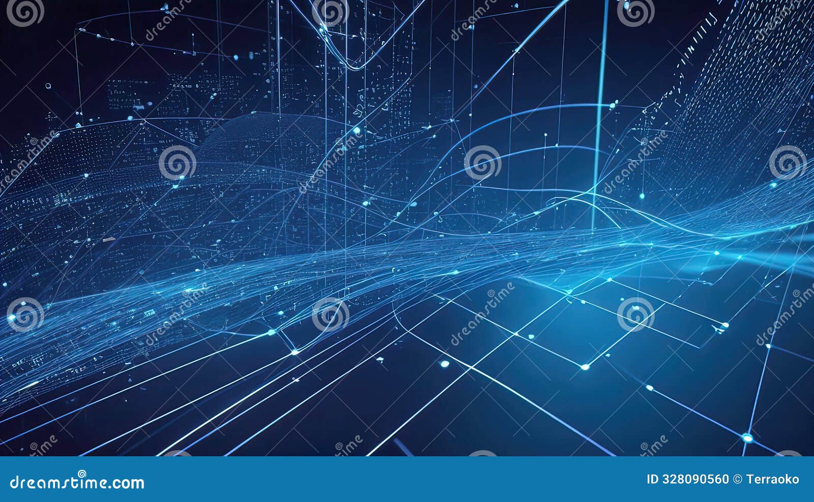 Abstract Digital Background with Smooth Lines and Particles, Ideal for ...