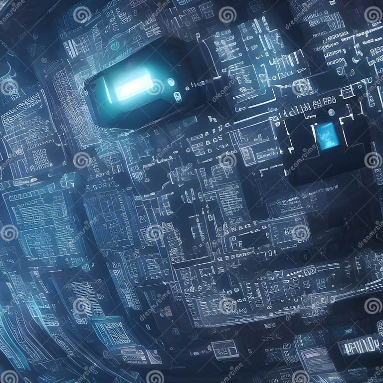 Abstract Digital Background Tech Binary Code Featuring Female Programmer Immersed In Coding