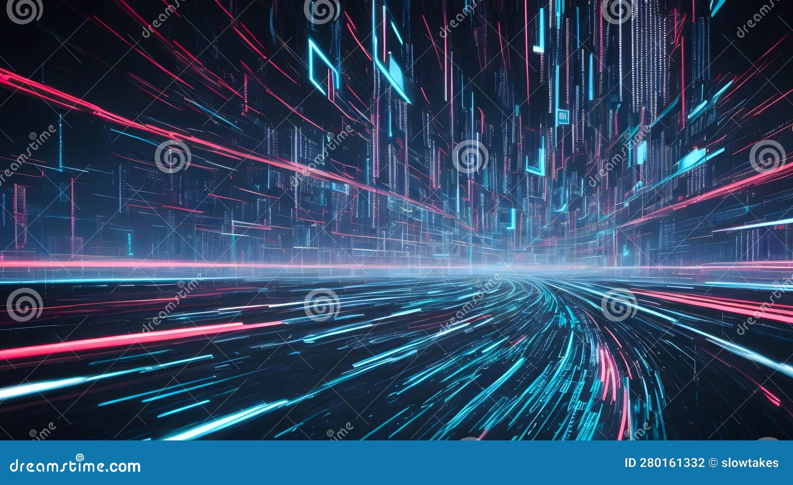 Abstract Digital Background Tech Binary Code Featuring Female Programmer Immersed In Coding