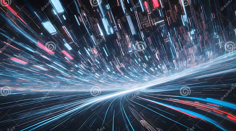 Abstract Digital Background Tech Binary Code Featuring Female ...