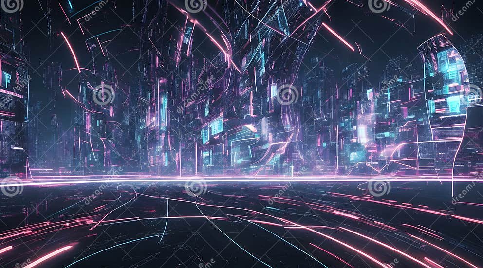 Abstract Digital Background Tech Binary Code Featuring Female ...