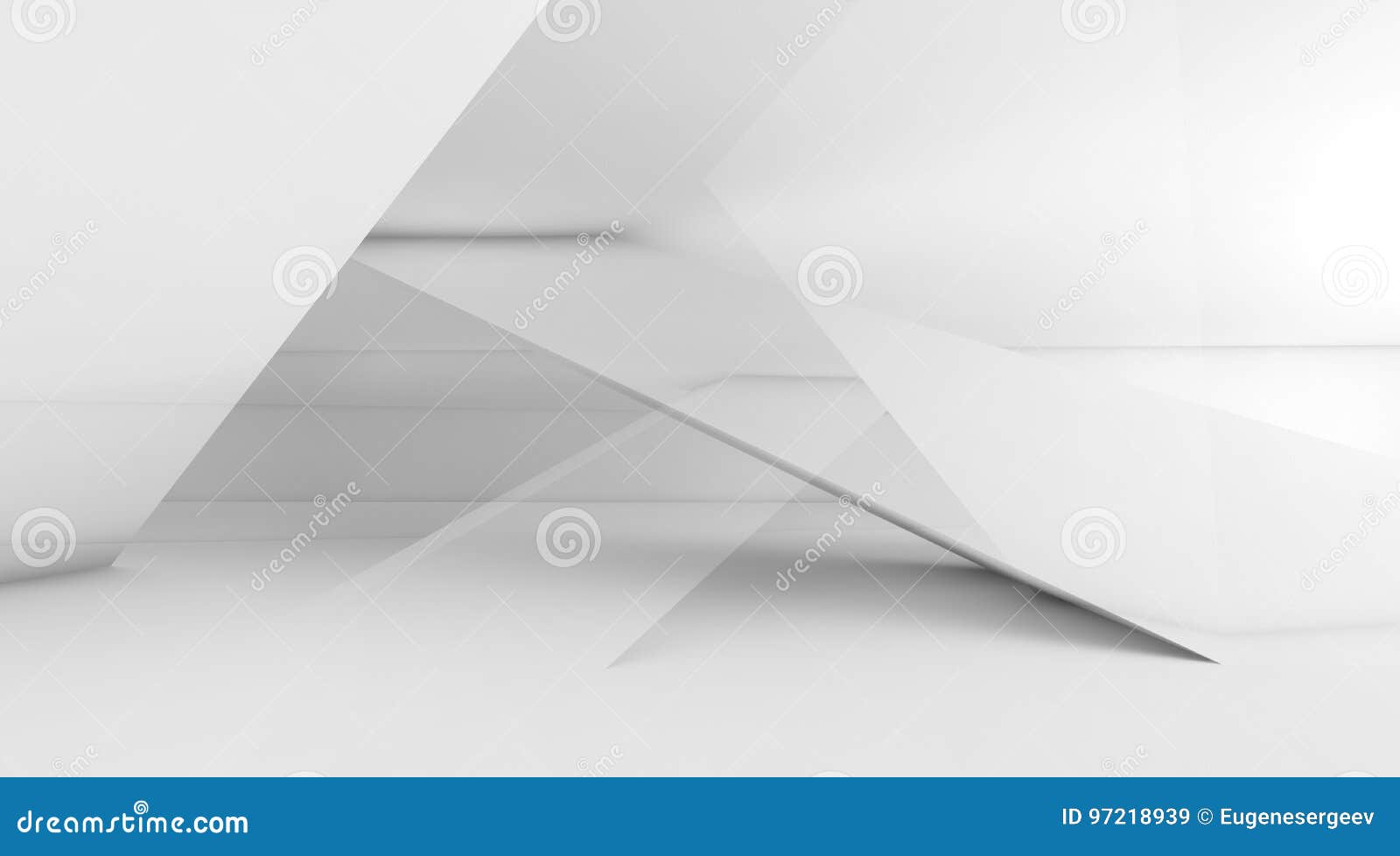 Abstract Digital Background, White Structures, 3d Stock Illustration ...