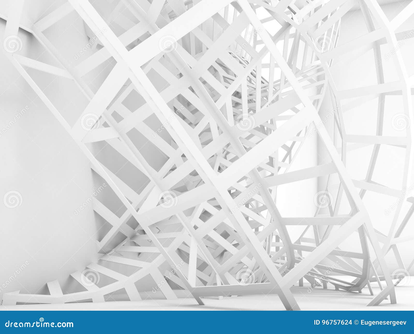 Abstract Digital Background, White Wire Structure Stock Illustration ...