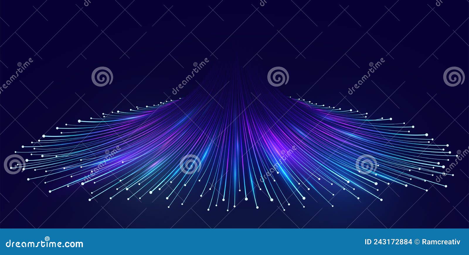 Abstract Digital Big Data Background, Fiber Optic Network Lines. Data ...