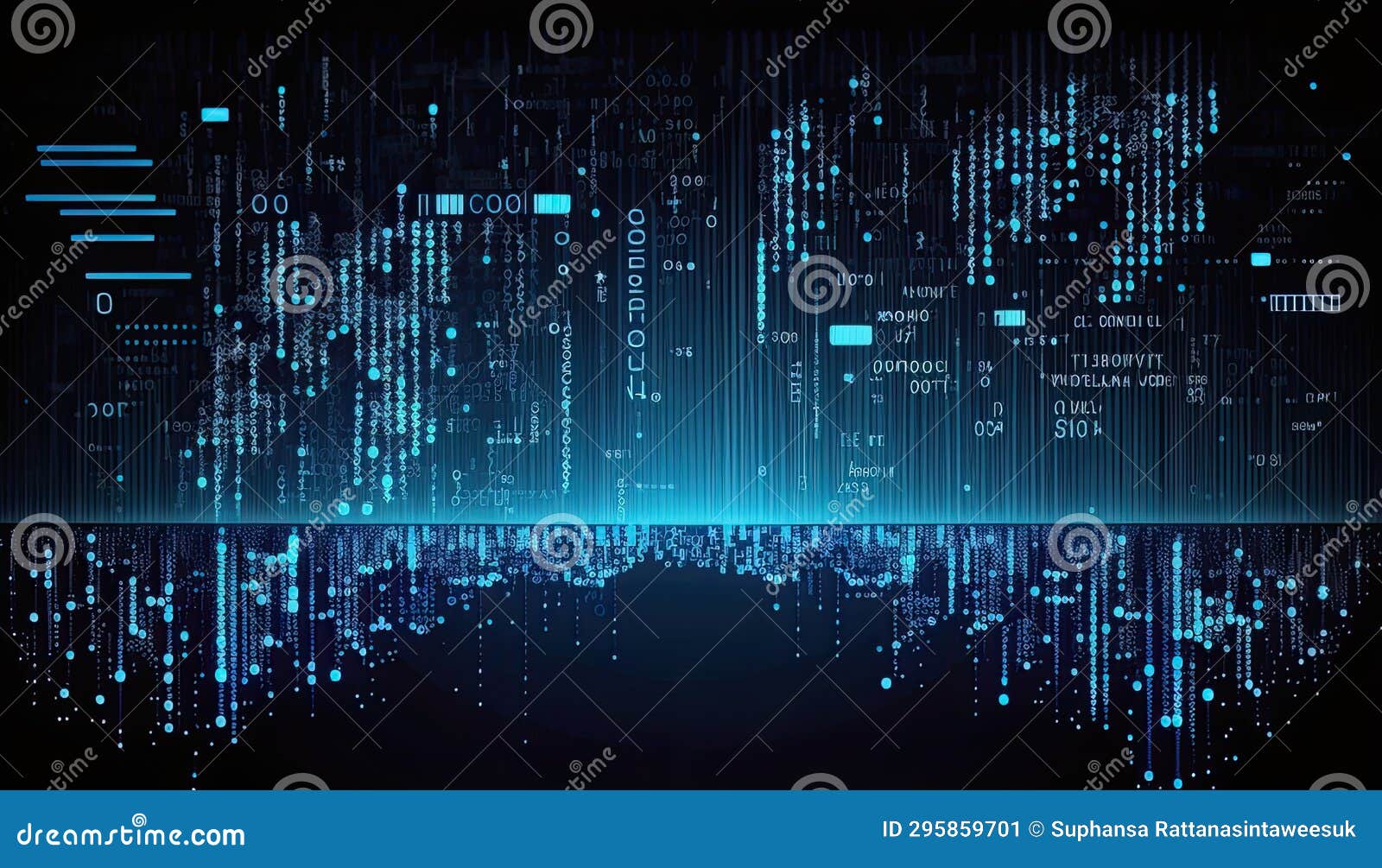 Abstract Digital Big Data Screen Stock Image - Image of concept ...