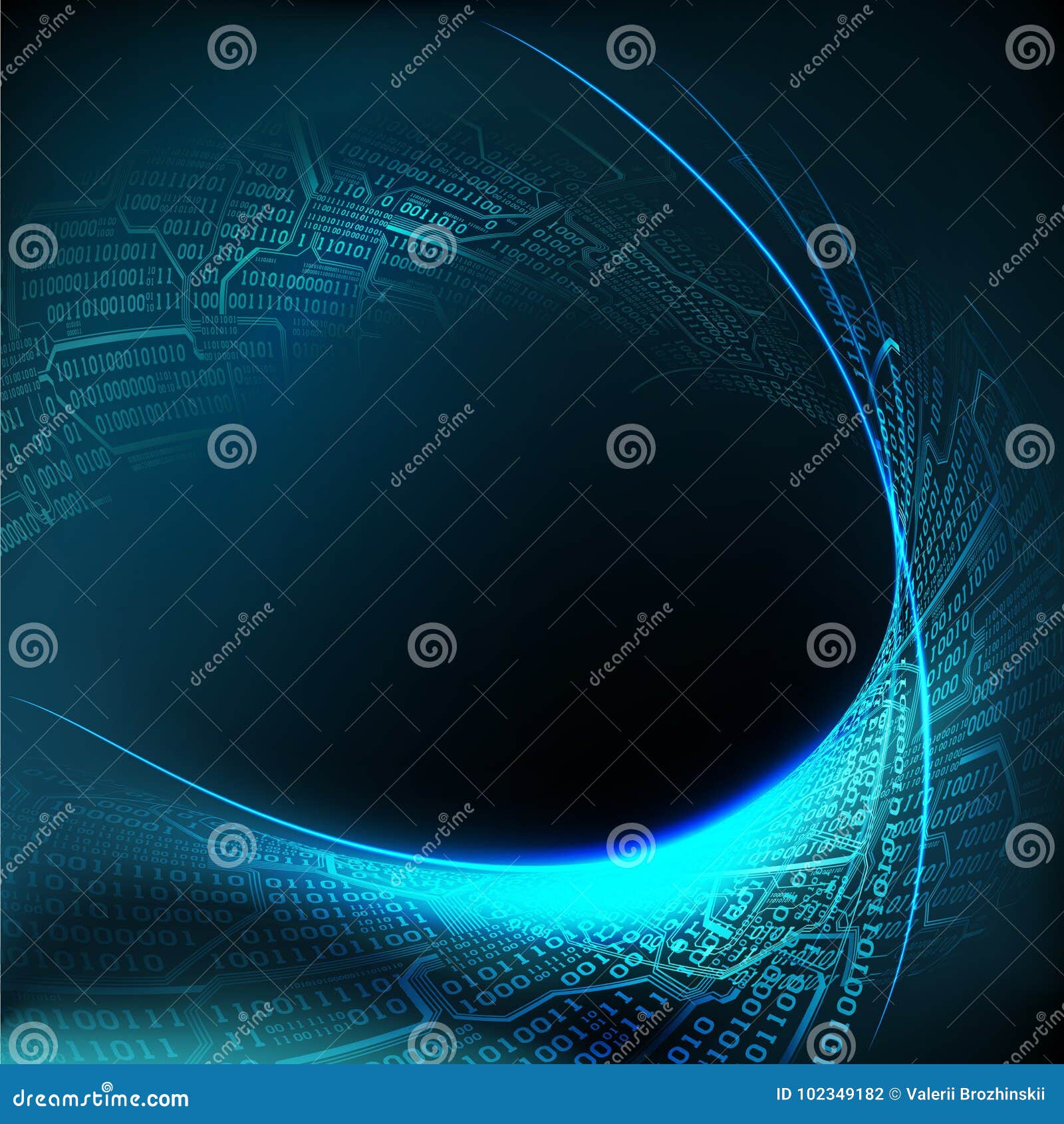 Abstract Digital Binary Background with Light Lines Stock Vector ...