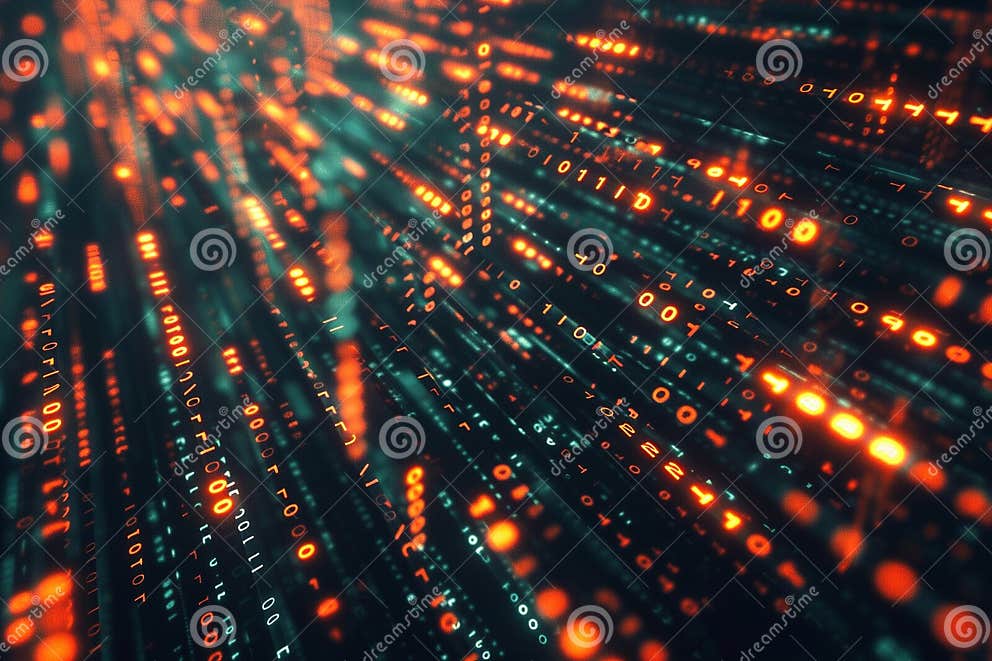 Abstract Digital Binary Code Stock Illustration - Illustration of ...