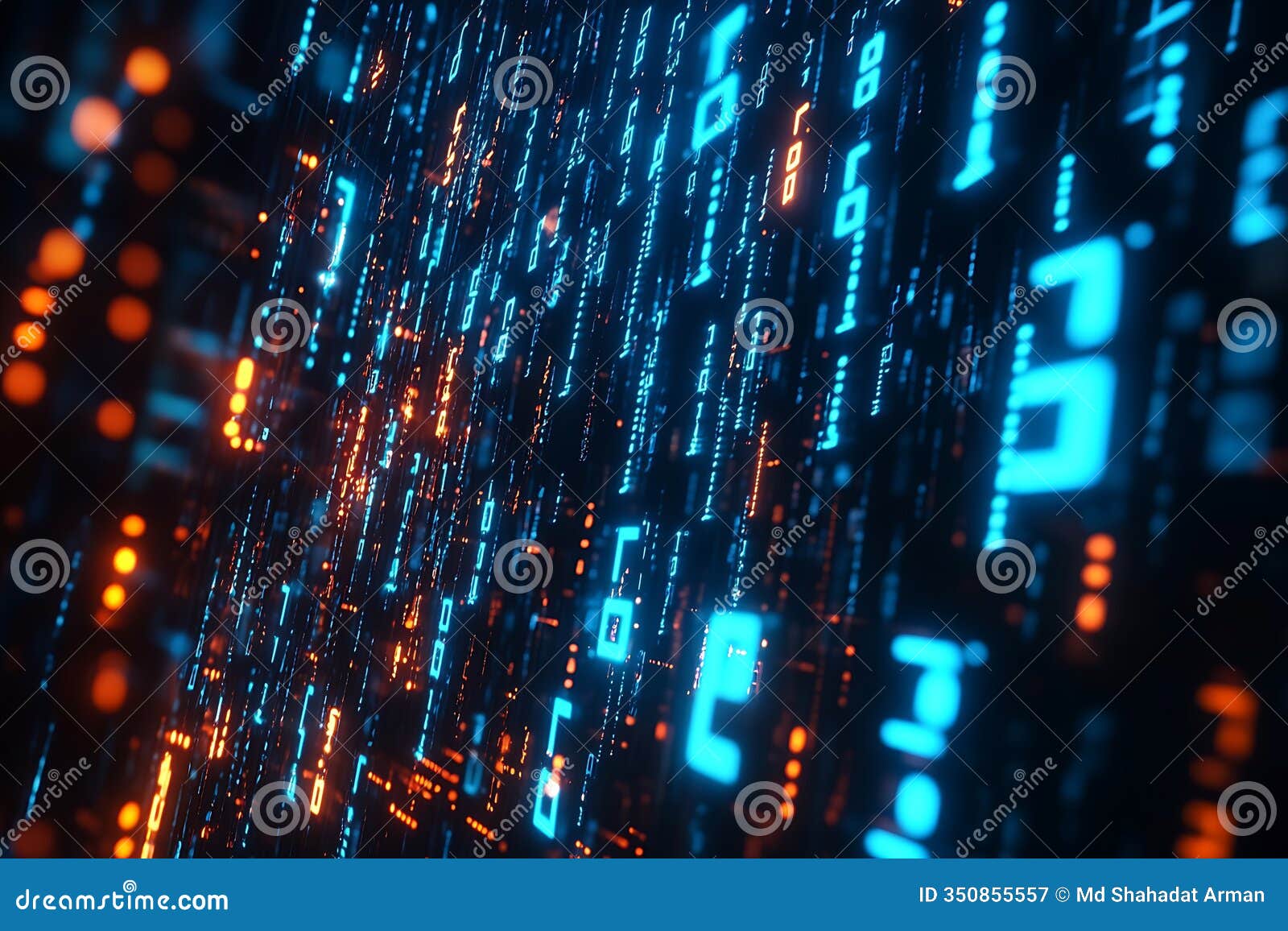 Abstract Digital Binary Code Background Stock Illustration ...