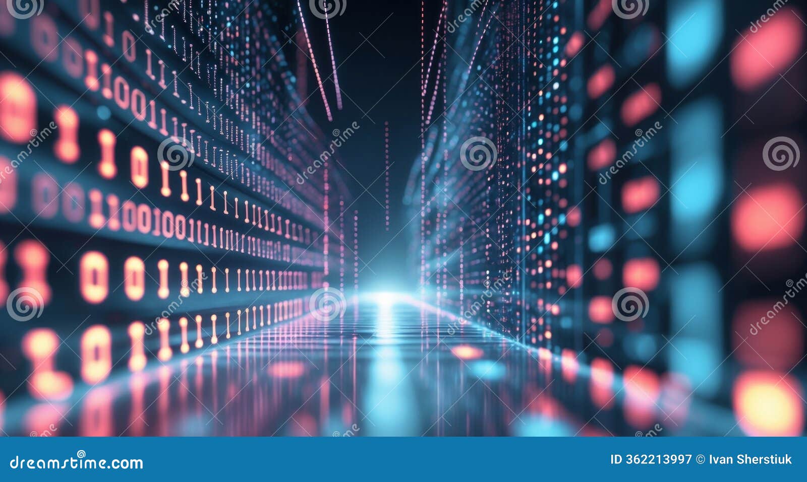 Abstract Digital Binary Code with Futuristic Glowing Effect Stock Image - Image of text, impact ...