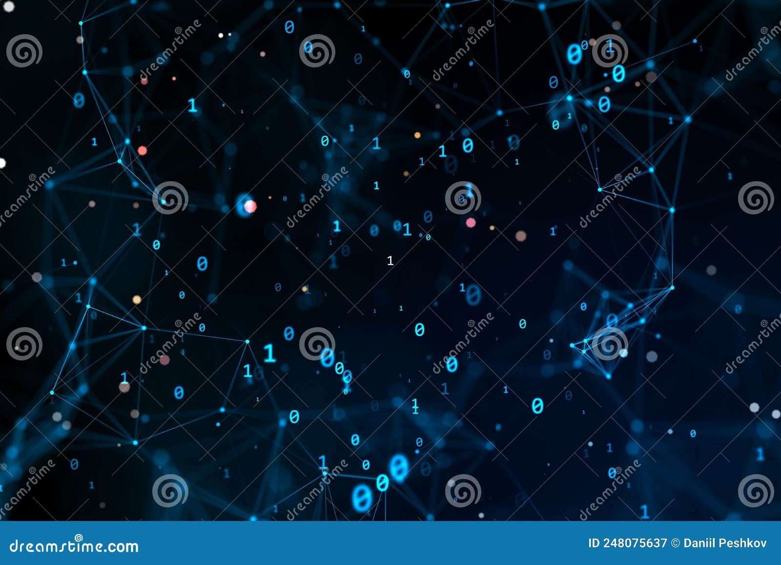 Abstract Digital Binary Code Matrix Background, Scientific Technology Data and Data Flow Concept ...