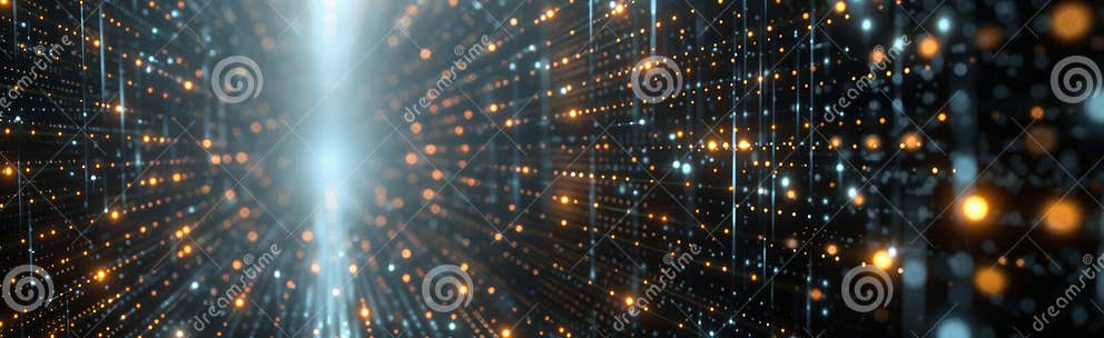 Abstract Digital Binary Code Pattern in Dark Environment Stock Image - Image of code, data ...