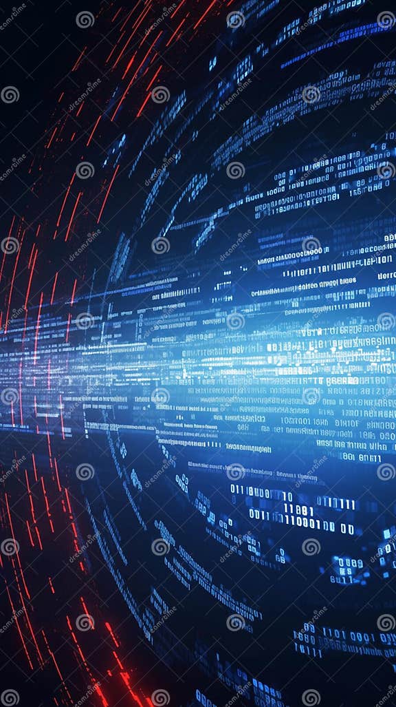 Abstract Digital Binary Data Encryption Concept With Computer Virus