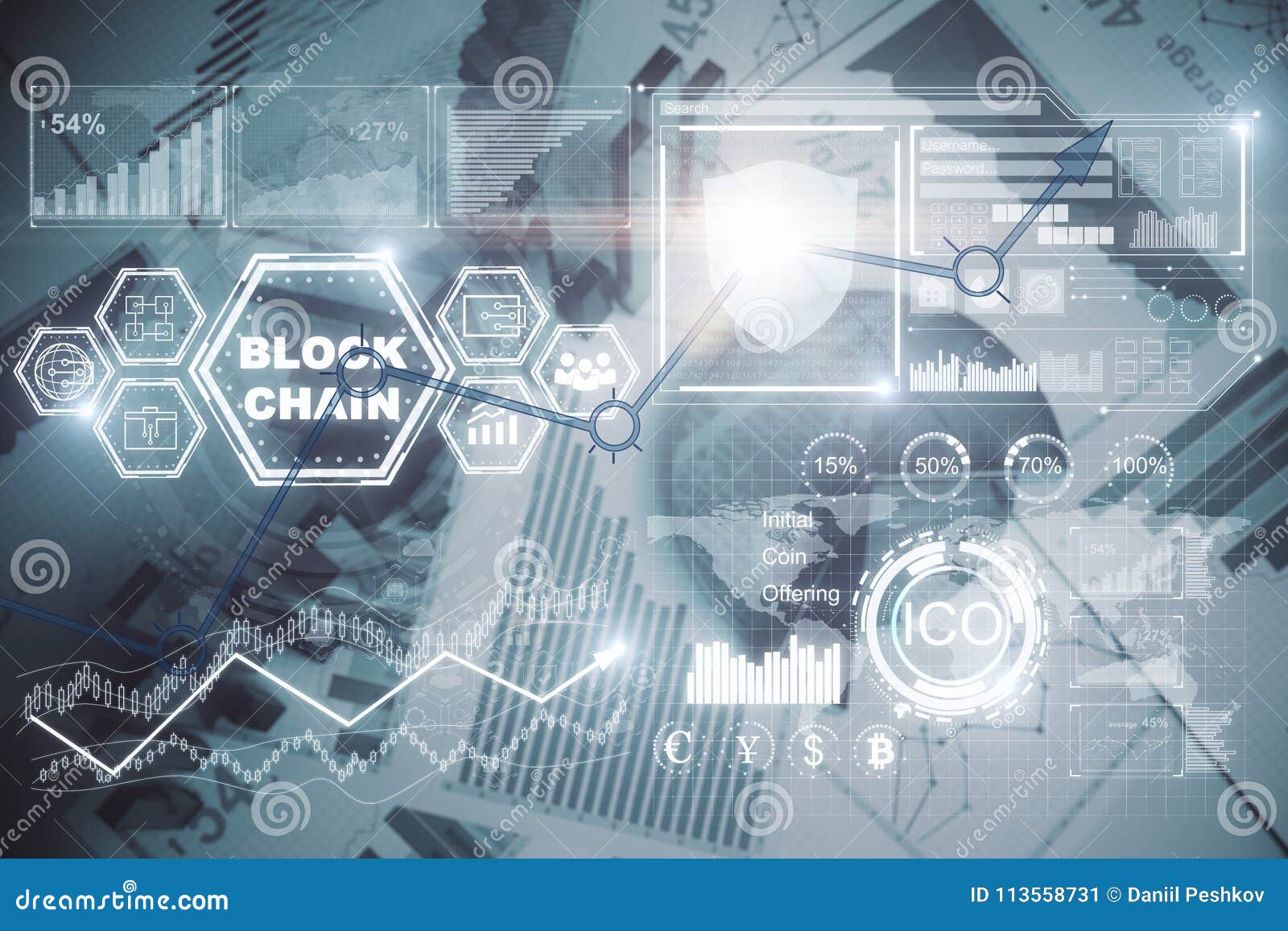 Abstract Digital Blockchain Wallpaper Stock Illustration - Illustration ...