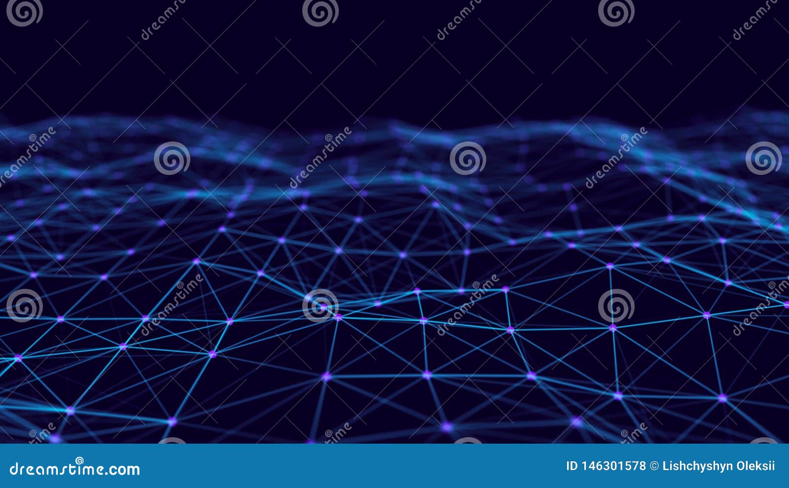 Abstract Digital Blue Background. Plexus Effect. Network Connection Structure. Science ...