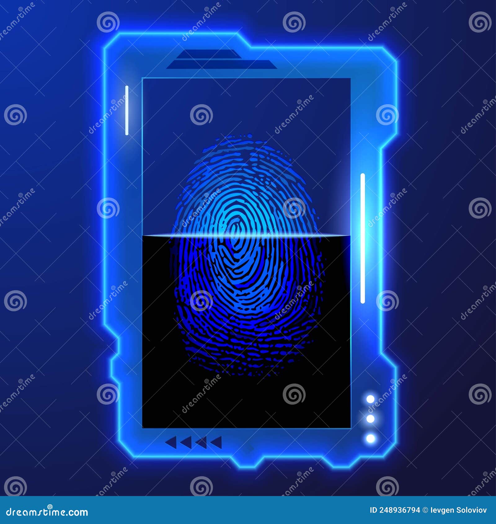 Digital Panel Light Fingerprint Stock Vector - Illustration of element ...