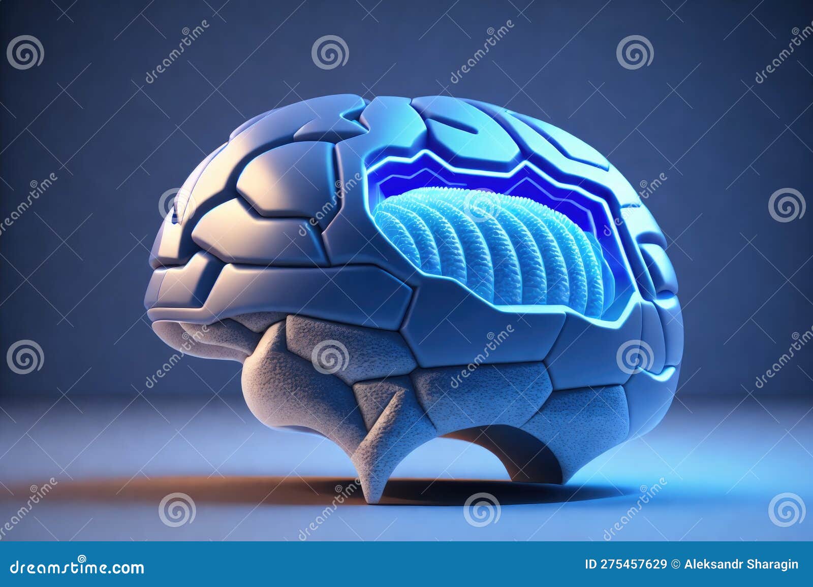 Abstract Digital Brain. Neural Network Concept Stock Illustration - Illustration of idea ...