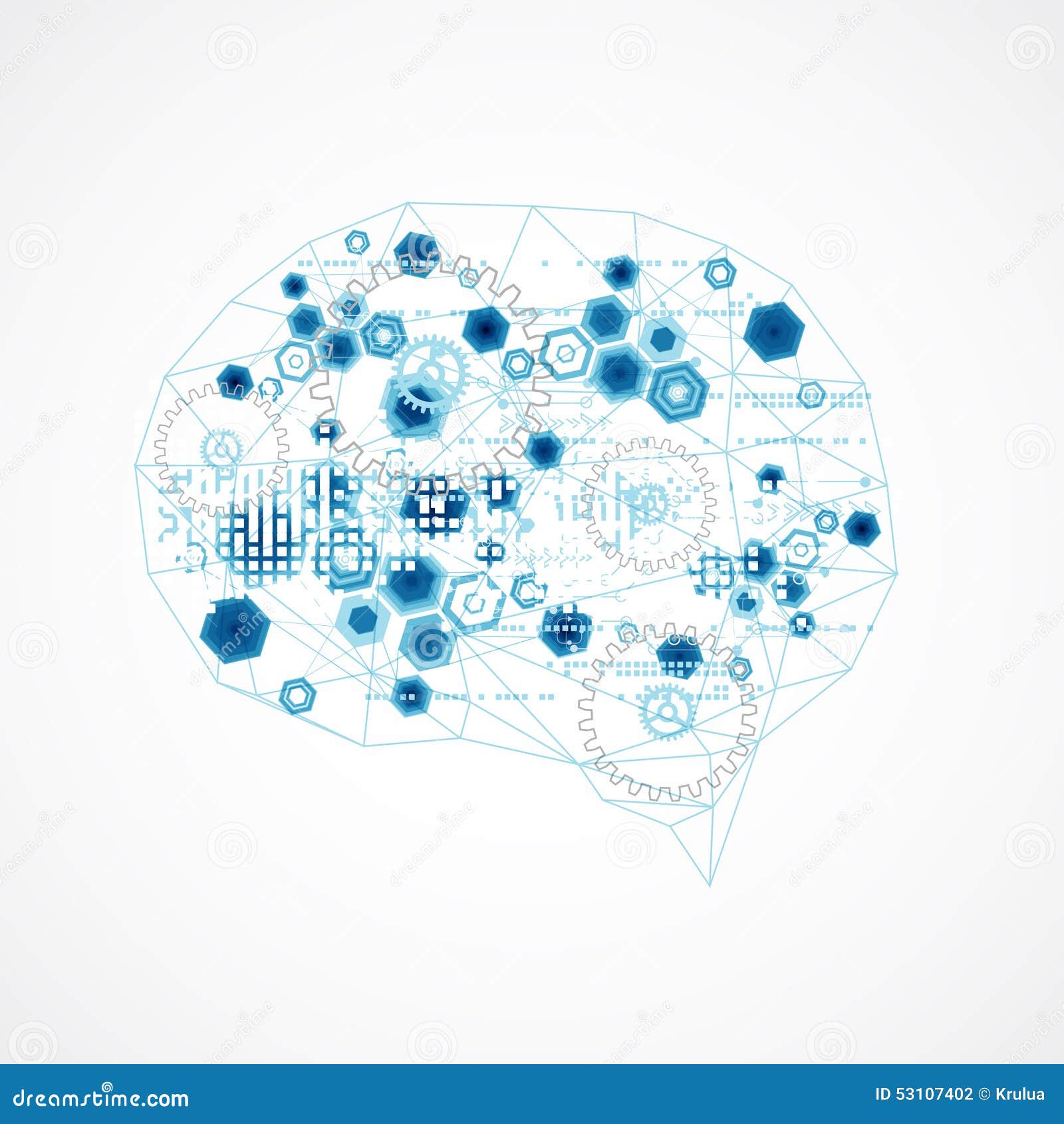 Abstract Digital Brain,technology Concept. Stock Vector - Illustration ...