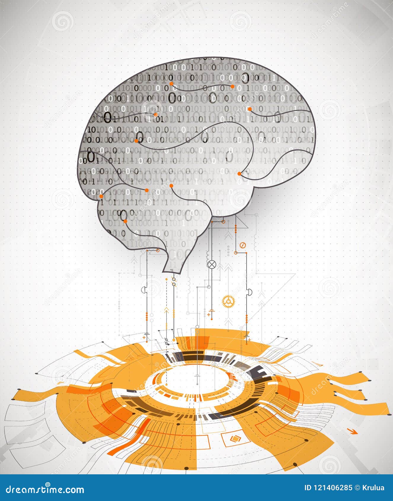 Abstract Digital Brain, Technology Concept. Vector Stock Vector ...