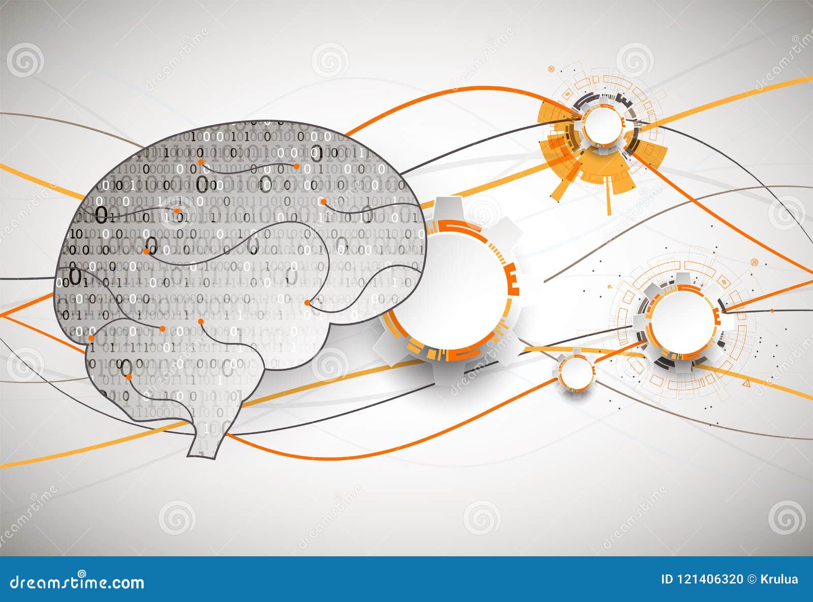 Abstract Digital Brain, Technology Concept. Vector Stock Vector ...