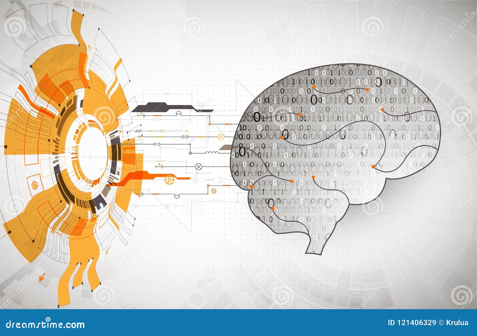Abstract Digital Brain, Technology Concept. Vector Stock Vector ...