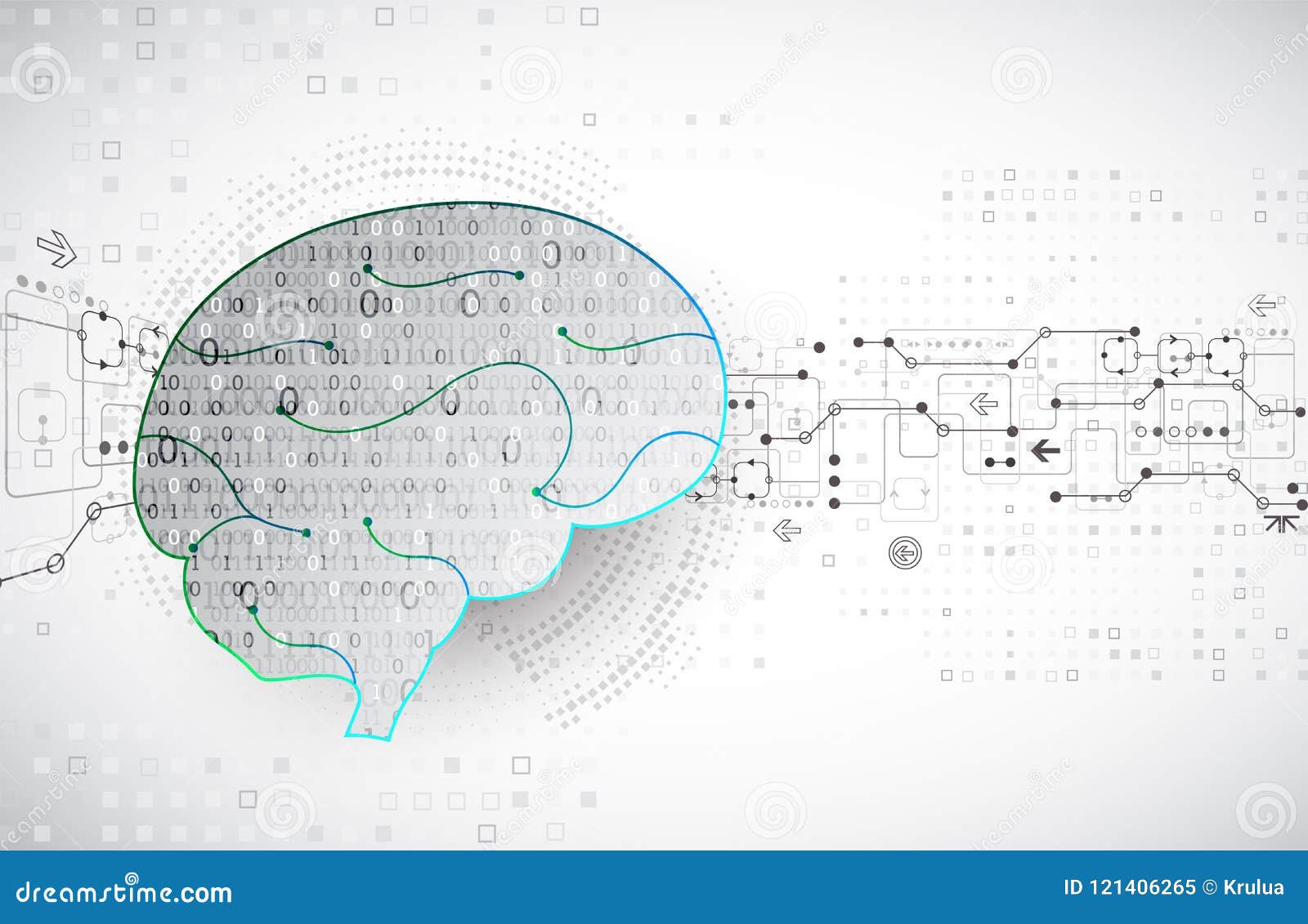 Abstract Digital Brain, Technology Concept. Vector Stock Vector ...