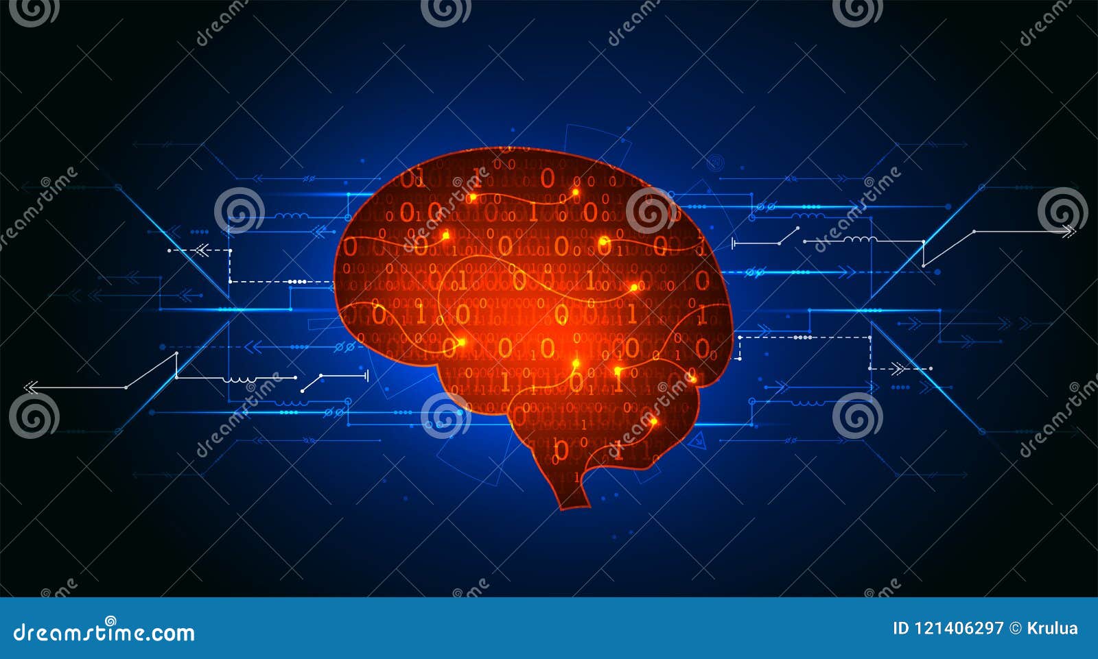 Abstract Digital Brain, Technology Concept. Vector Stock Vector ...