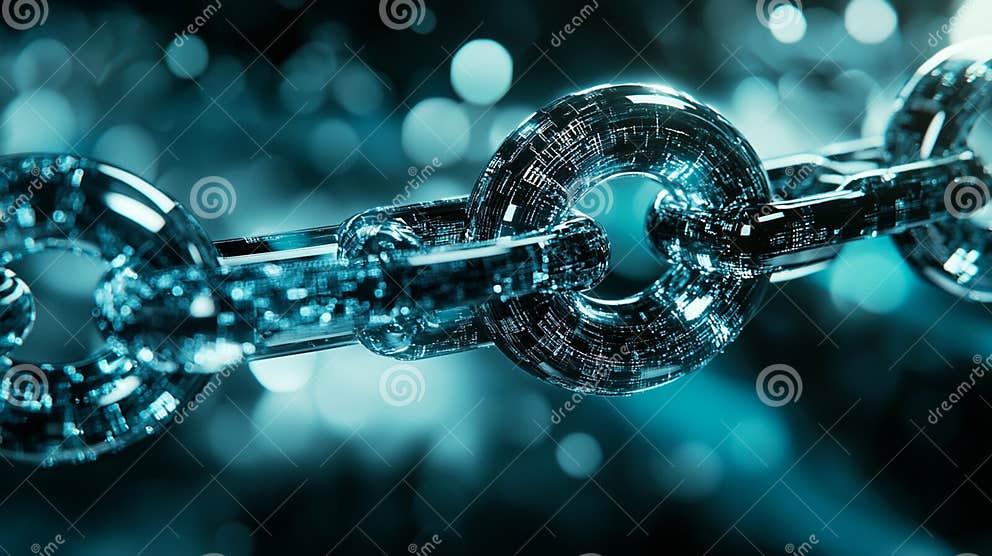 Abstract Digital Chain Link Technology Network Secure Data Blockchain ...