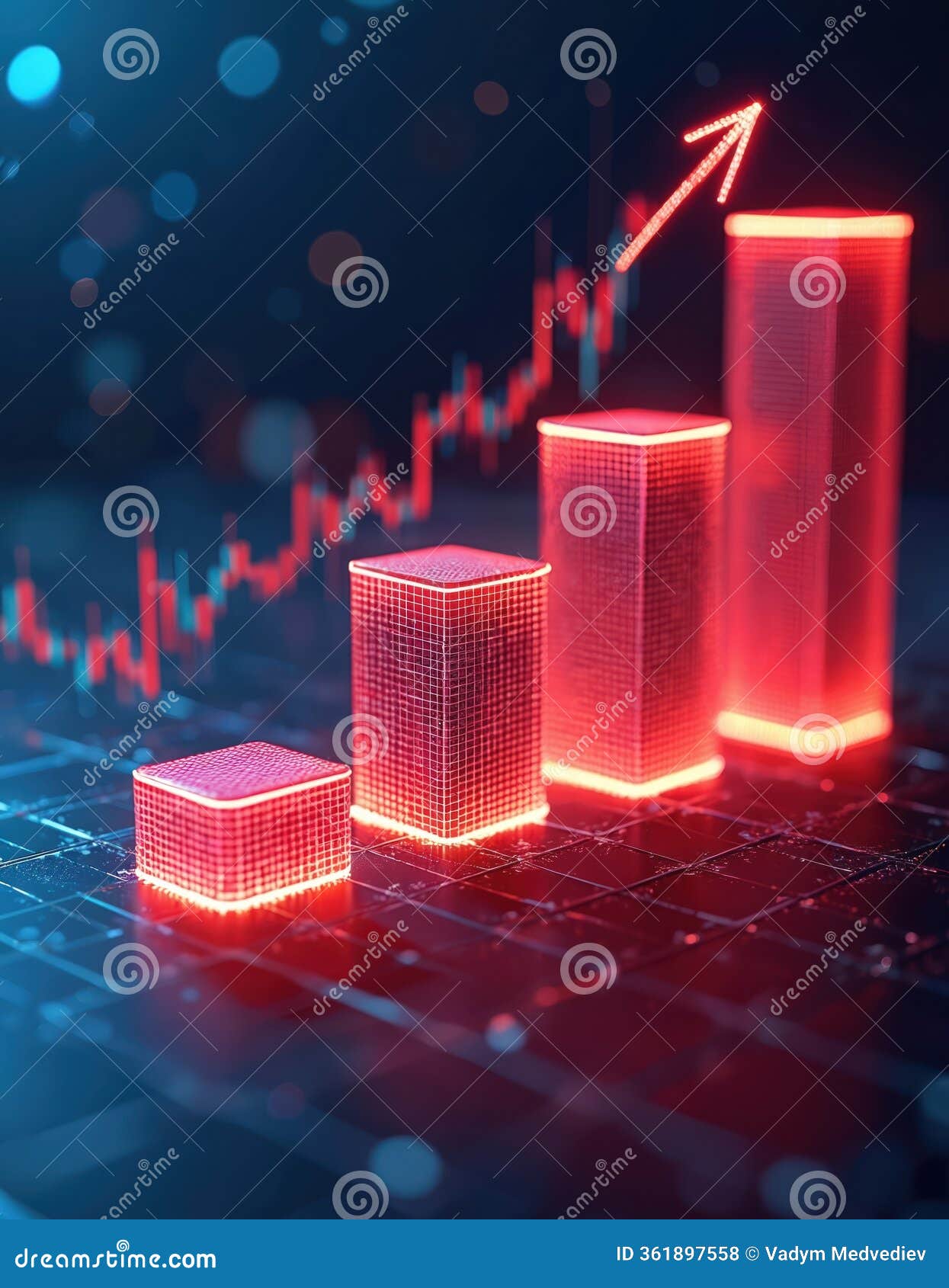 Abstract Digital Chart Displays Data Growth Trends in Financial ...