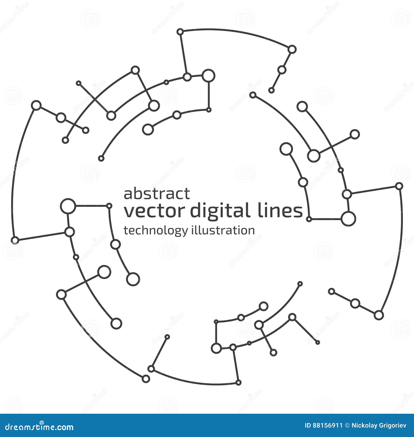Abstract digital circle stock vector. Illustration of internet - 88156911