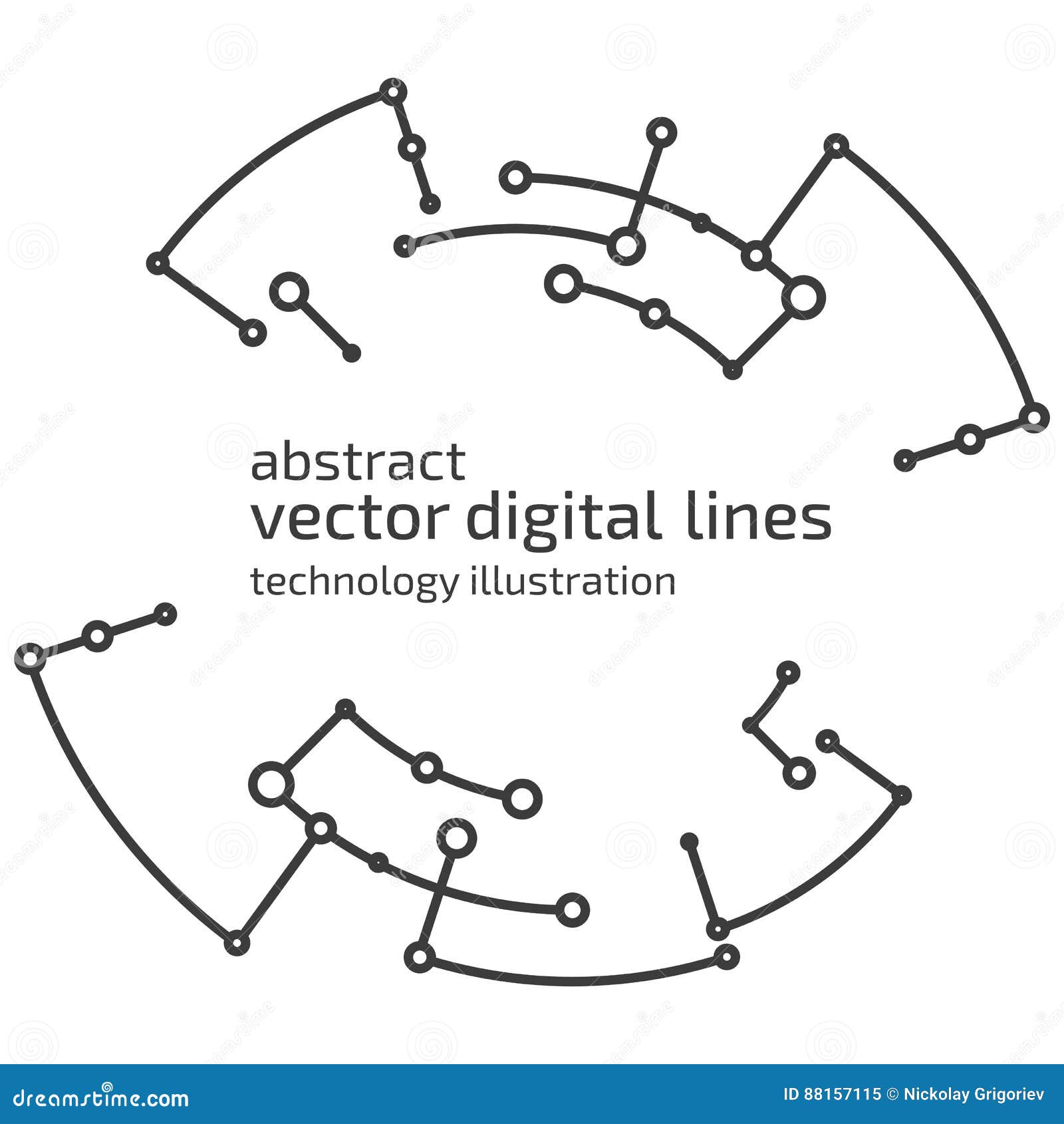 Abstract digital circle stock vector. Illustration of background - 88157115