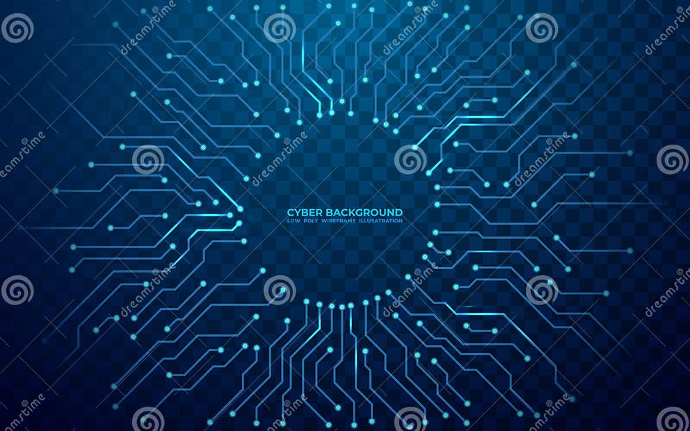 Abstract Digital Circuit Board in Blue. Cyber Background Stock Vector ...
