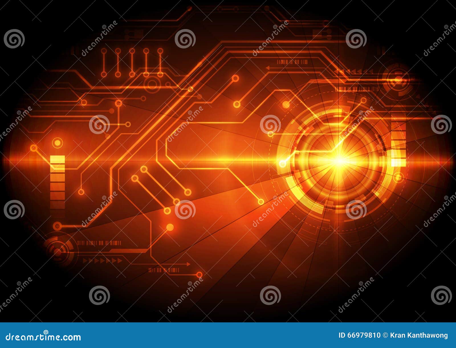 Abstract Digital Circuit Technology Background. Illustration Vector ...