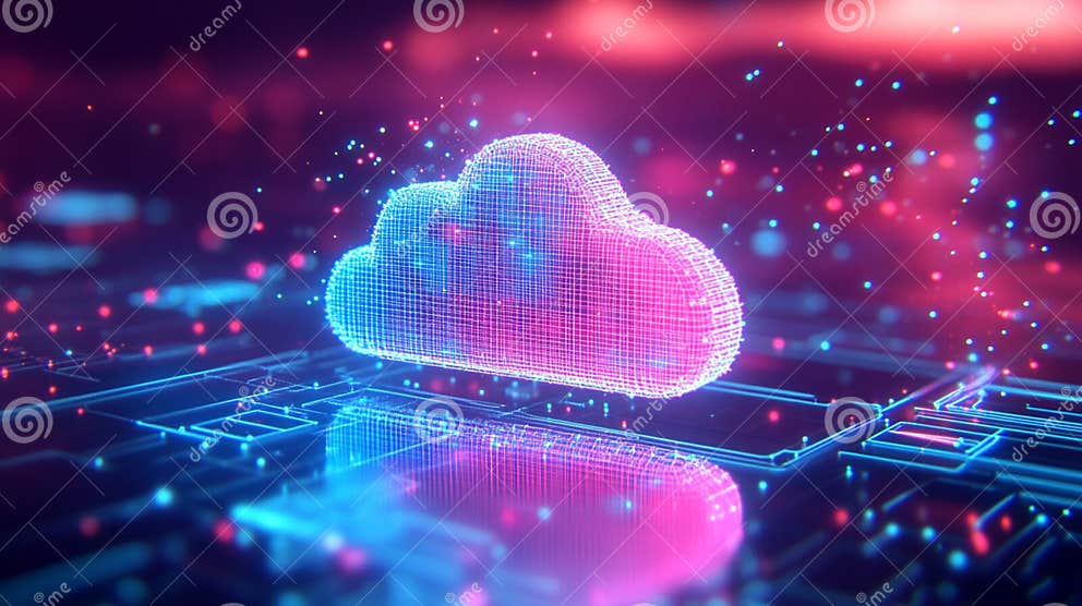 Abstract Digital Cloud Computing Network Data Technology Innovation ...