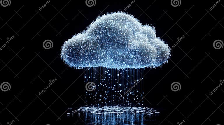 Digital Cloud Computing Data Rain Abstract Network Technology ...