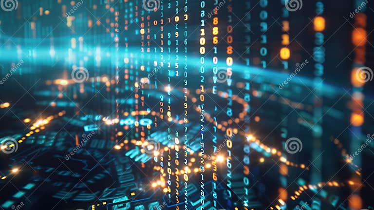 Abstract Digital Code Background Stock Illustration - Illustration of ...