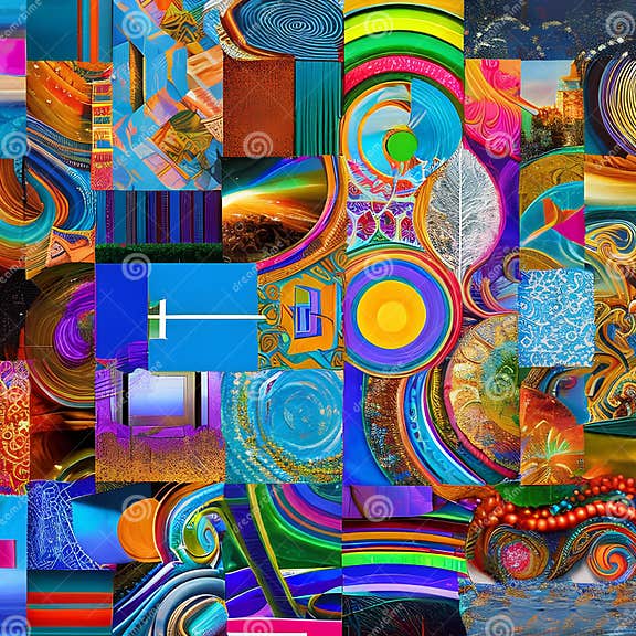 1346 Abstract Digital Collage: a Creative and Eclectic Background ...